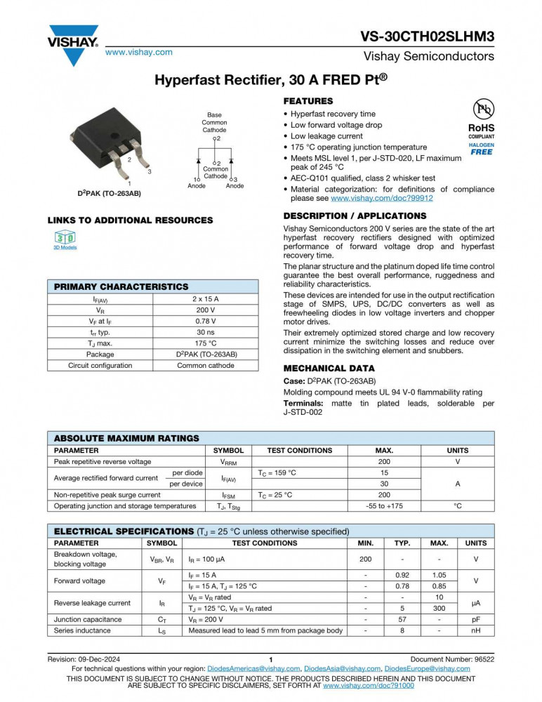 VS-30CTH02S datasheet page 1