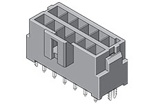 Ultra-Fit Vertical Header, 3.50mm Pitch, Dual Row, 14 Circuits, with Solder Clips, Tin (Sn) Plating, Black, Glow-Wire Capable, Tray