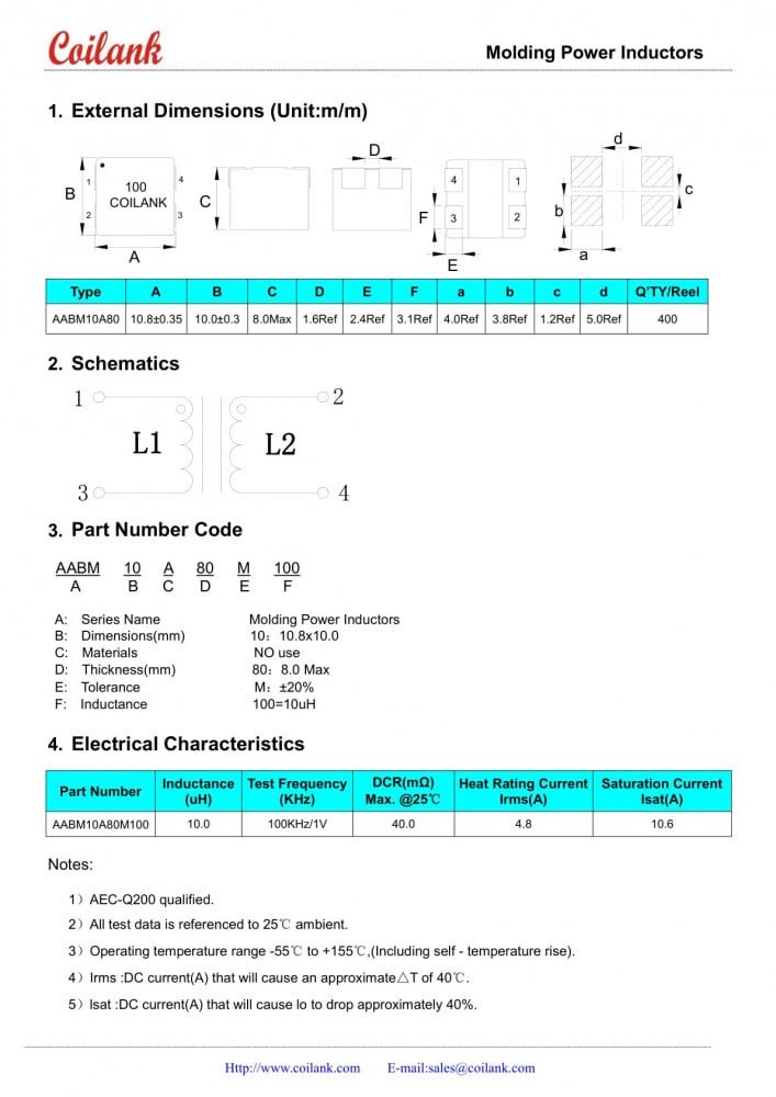 COILANK AABM10A80M100 datasheet page