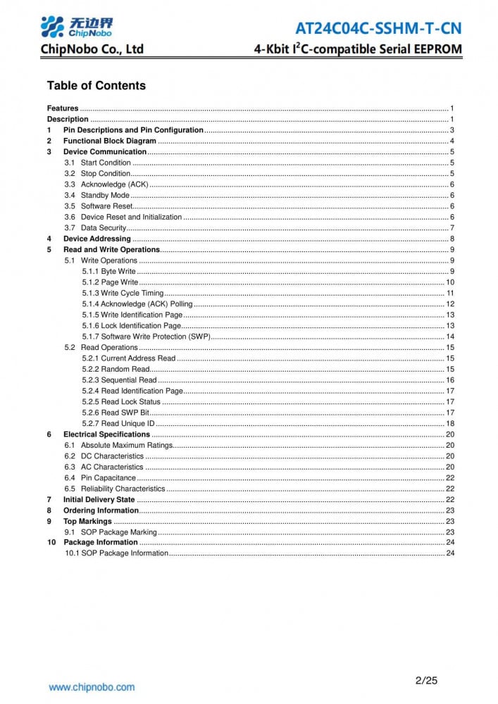 AT24C04C-SSHM-T-CN datasheet page 2