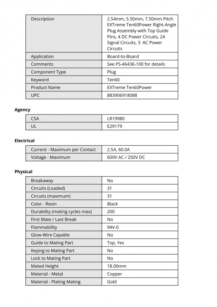 MOLEX 464373012 technical document page 2