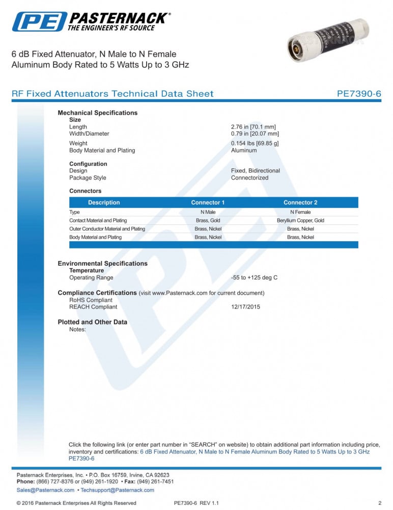 PE7390-6 technical datasheet page 2