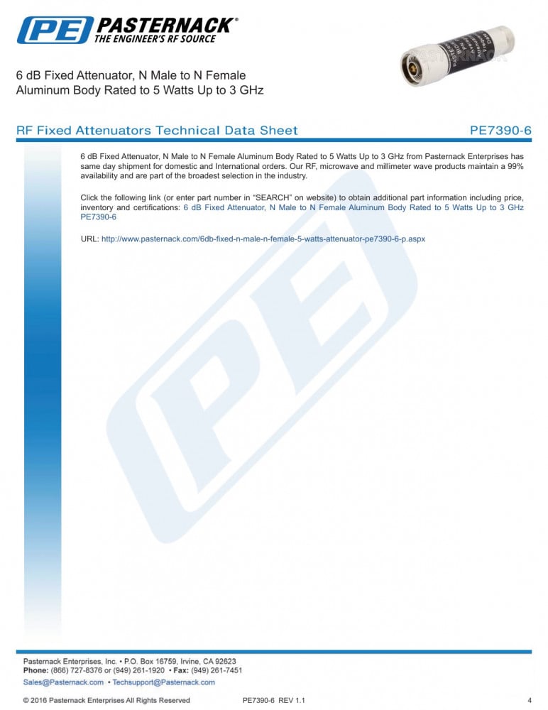 PE7390-6 technical datasheet page 4