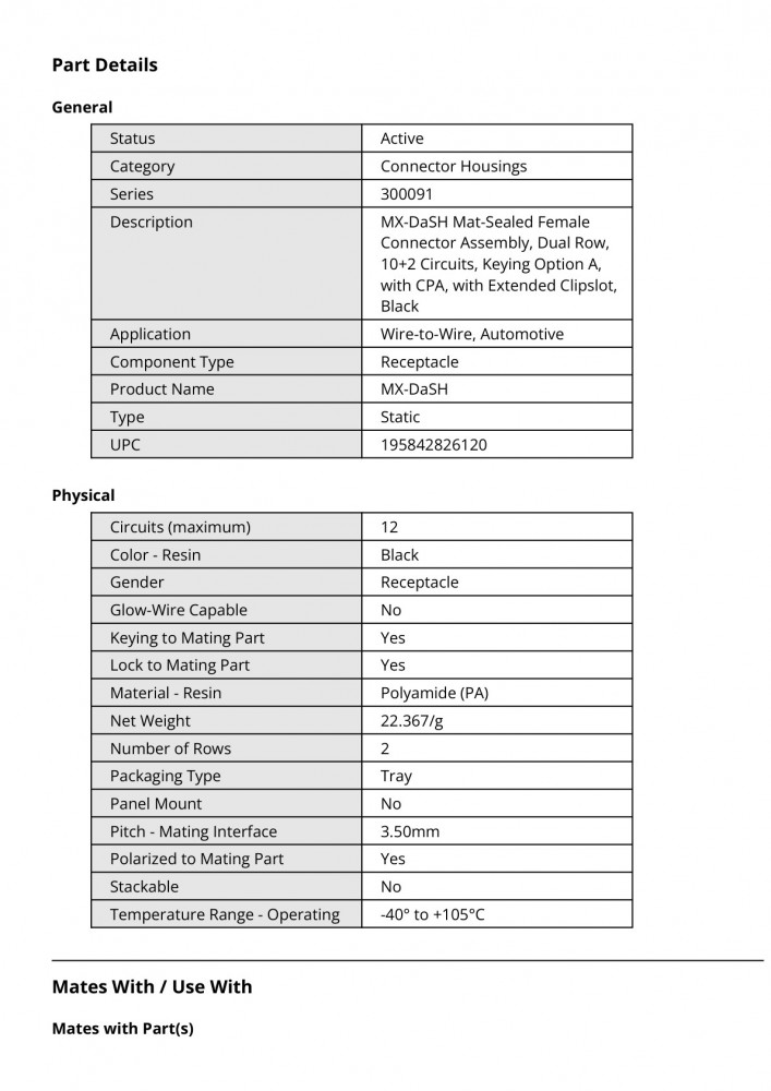 MOLEX 3000910002 product document image, page 2