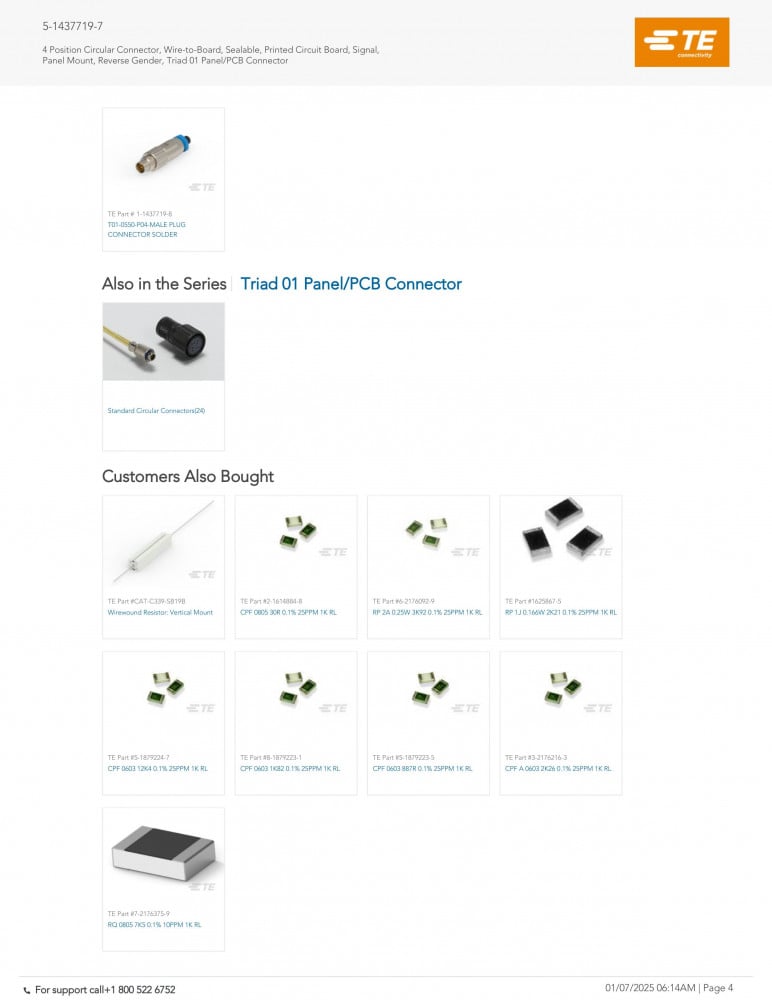 TE Connectivity 5-1437719-7 technical document page 4