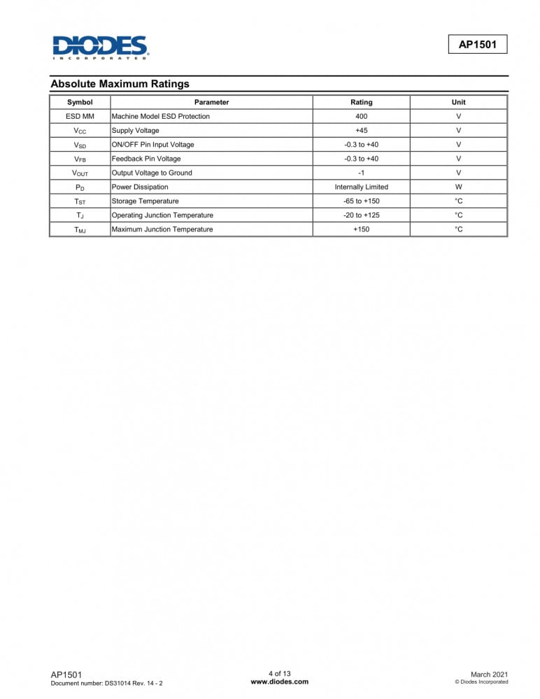 AP1501 datasheet page 4