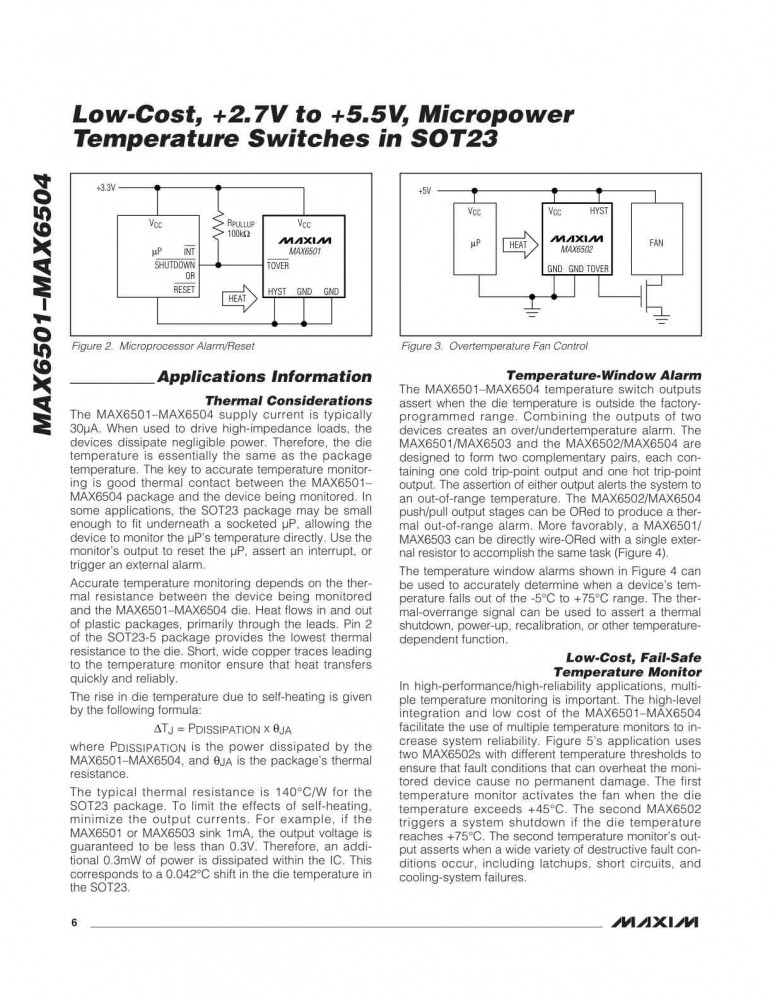 MAX6501–MAX6504 datasheet page 6