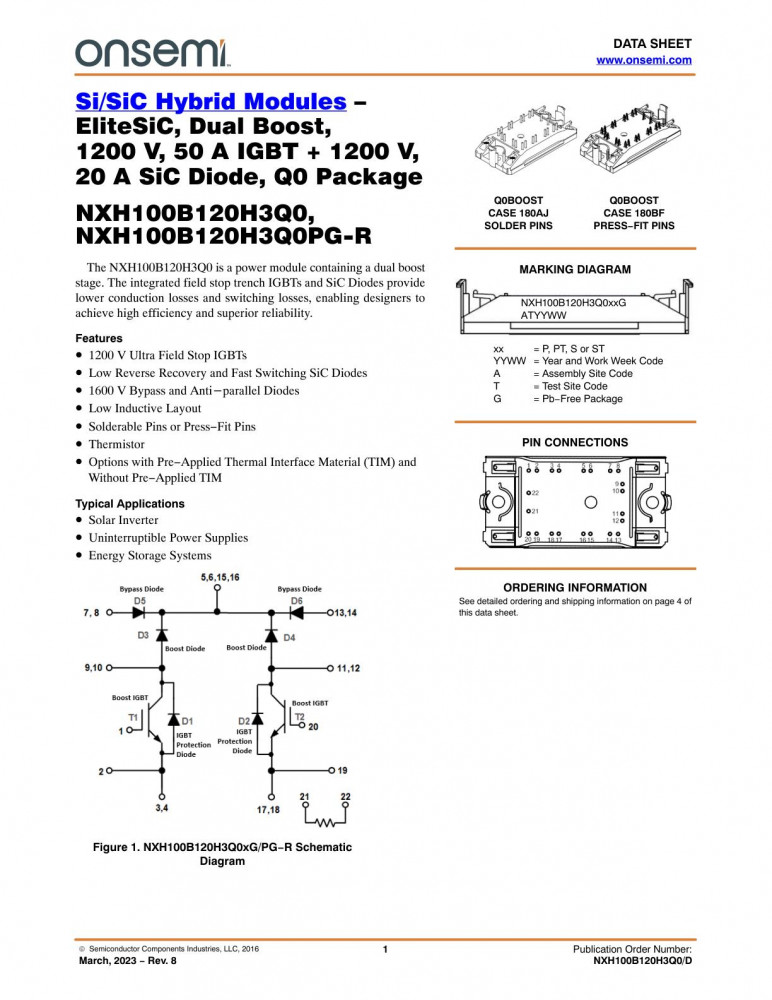 NXH100B120H3Q0 datasheet page 1