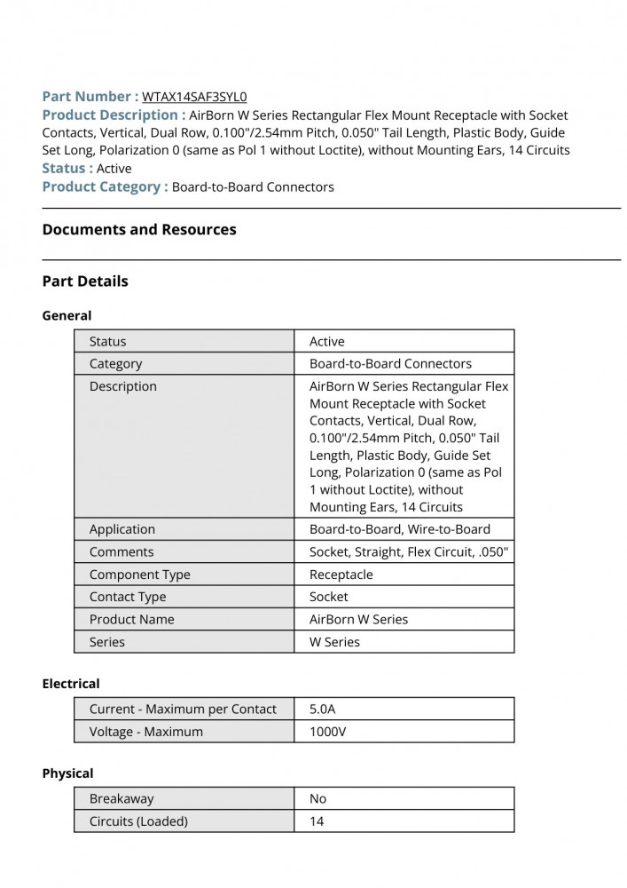 WTAX14SAF3SYL0 technical document image, page 1
