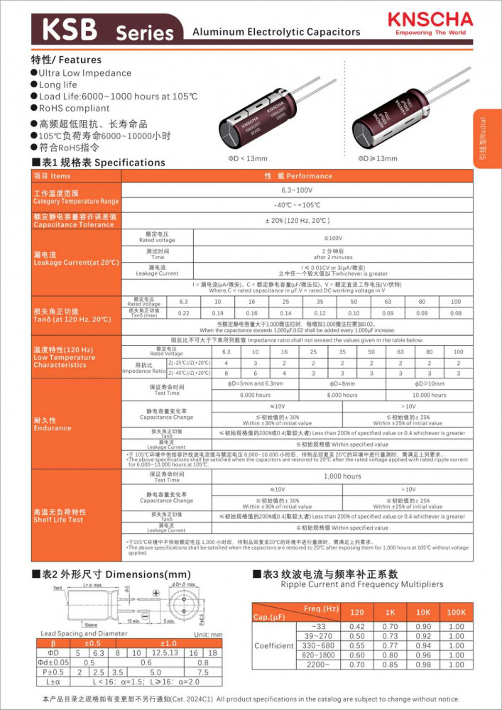 KNSCHA DSB035M477H162S1AA specification page 2