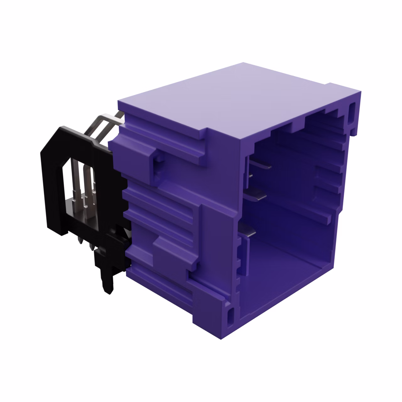 stAK50h Right-Angle Hybrid Header, 12 Circuits, Key 3, Purple, Tube for sale
