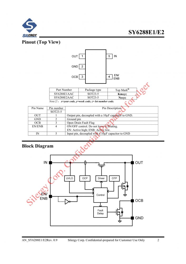 SY6288E1AAC datasheet page 2