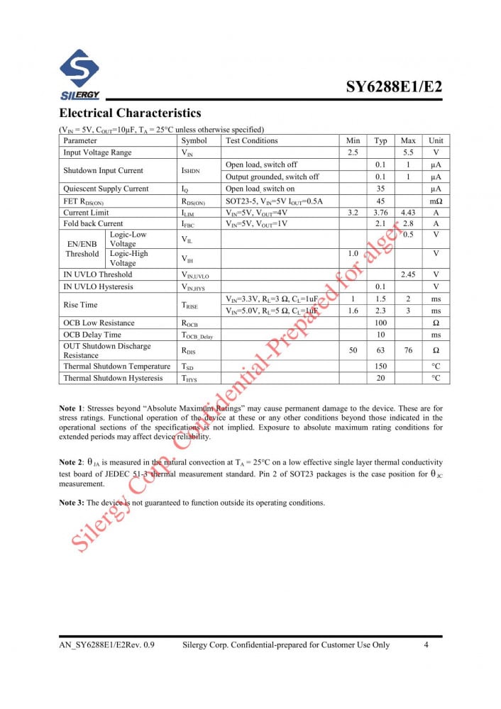 SY6288E1AAC datasheet page 4