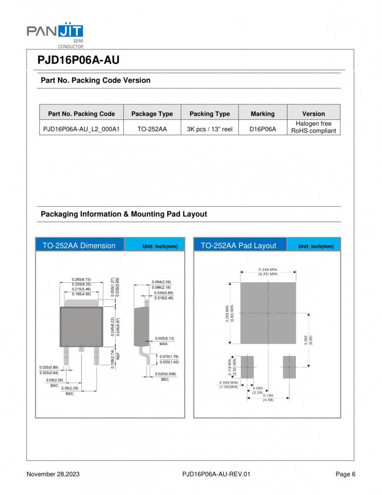 PJD16P06A-AU datasheet page 6