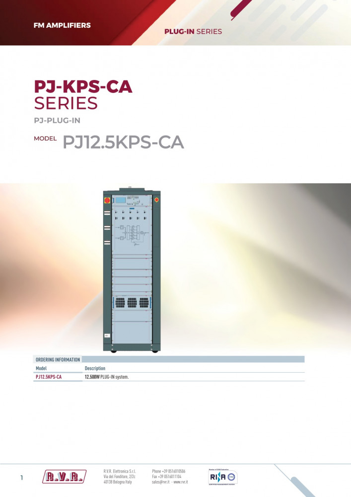 PJ12.5KPS-CA product documentation, page 1