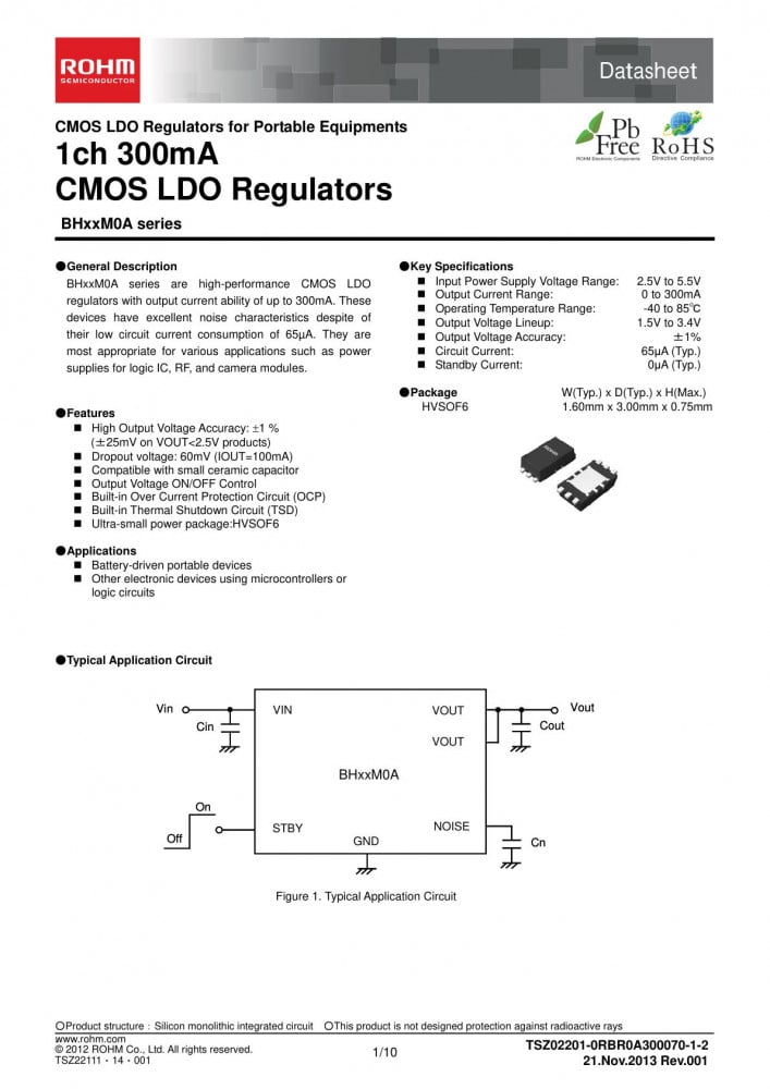 BH33M0AWHFV-TR datasheet page 1