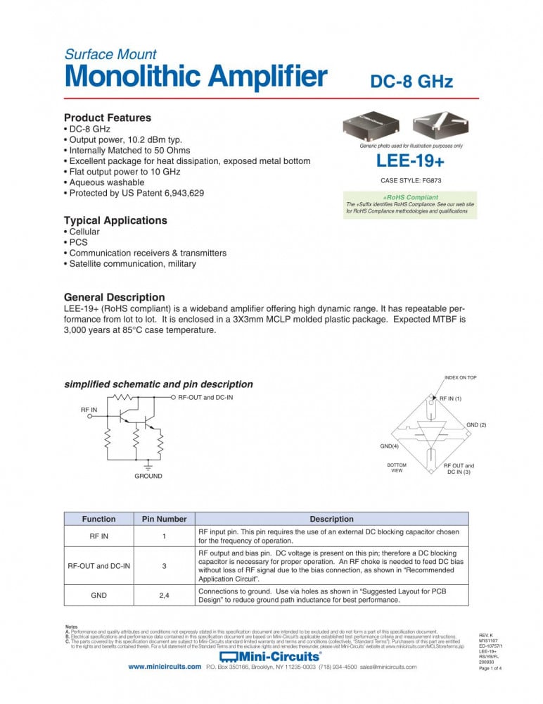 LEE-19+ product document page 1