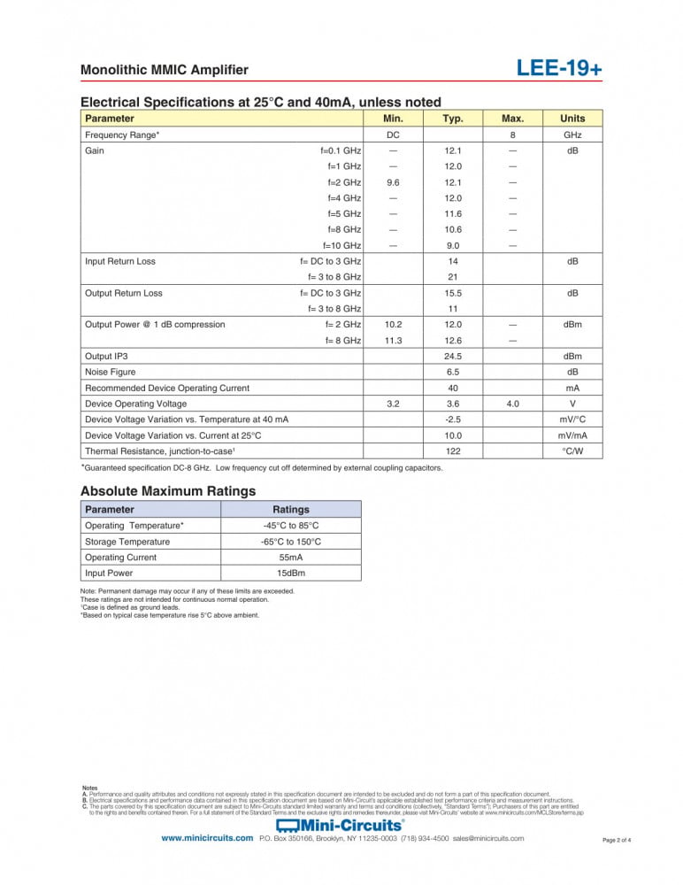 LEE-19+ product document page 2