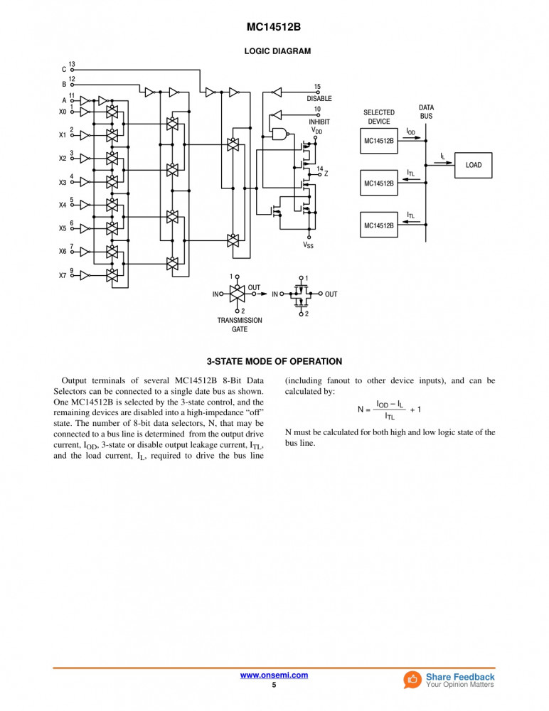 MC14512B datasheet page 5
