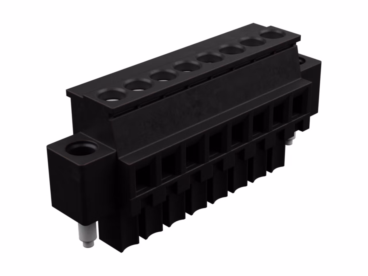 3.81mm Pitch Eurostyle Vertical Plug, with Retention Screws and Standard Imprinting, Rear Wire Entry, Black, 8 Circuits for sale