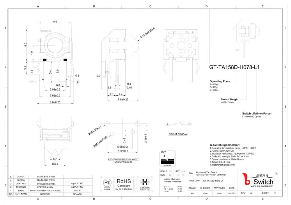 GT-TA158D-H078-L1 technical document preview