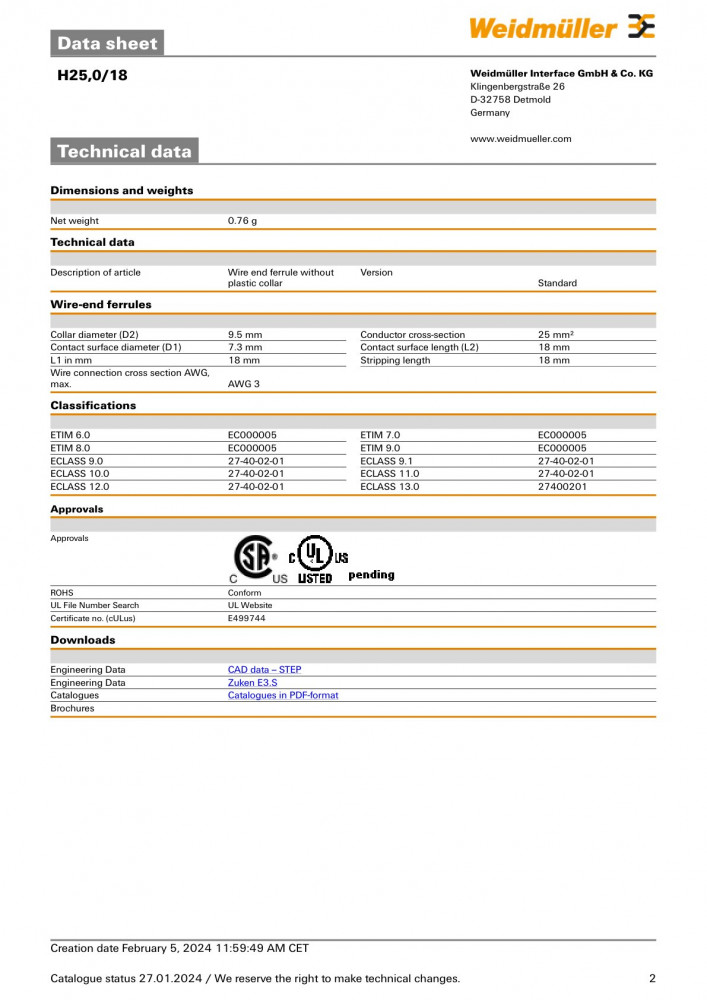 WEIDMULLER H25,0/18 document page 2