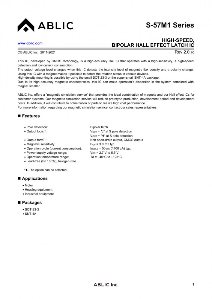 S-57M1 datasheet page 1