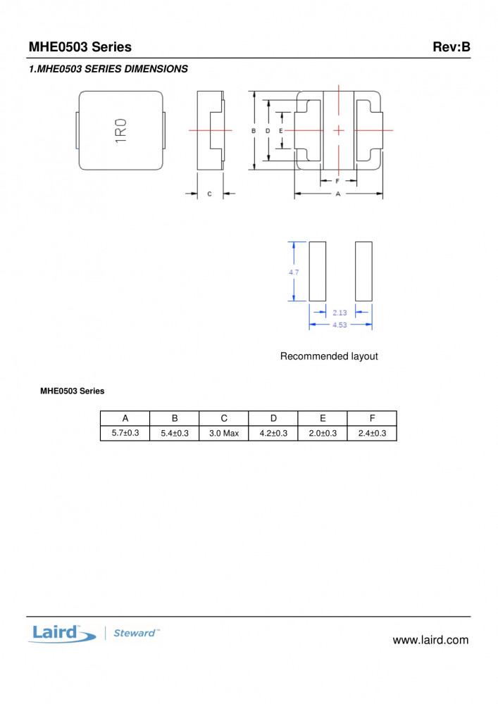 Laird MHE0503 datasheet page 2