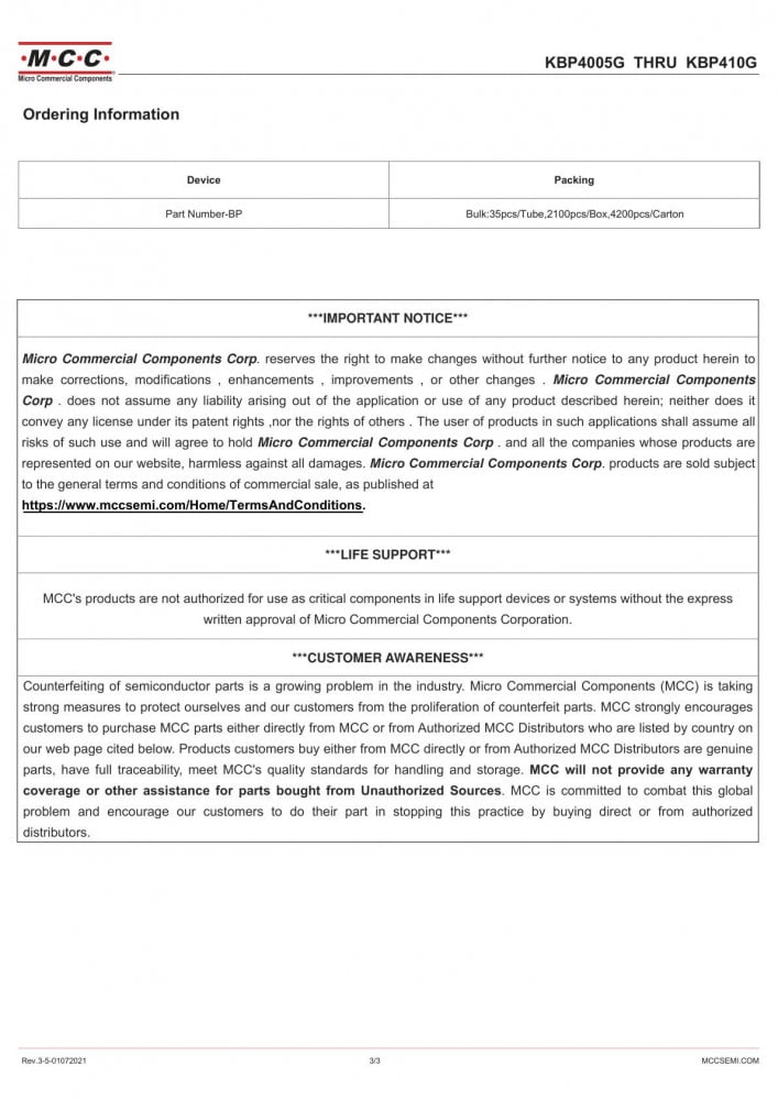 KBP4005G-BP datasheet page 3