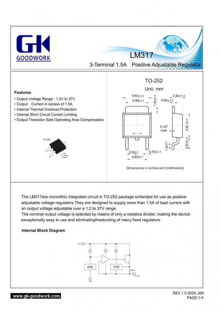 GOODWORK LM317 technical document page 1