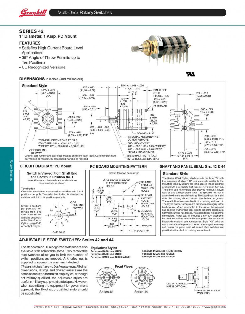 Grayhill rotary switch document page 4