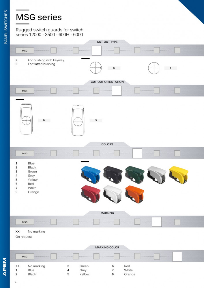 APEM MSG series datasheet page 4