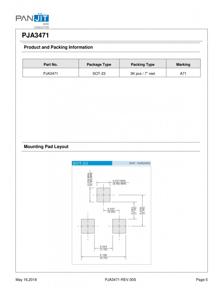 PJA3471 datasheet page 5