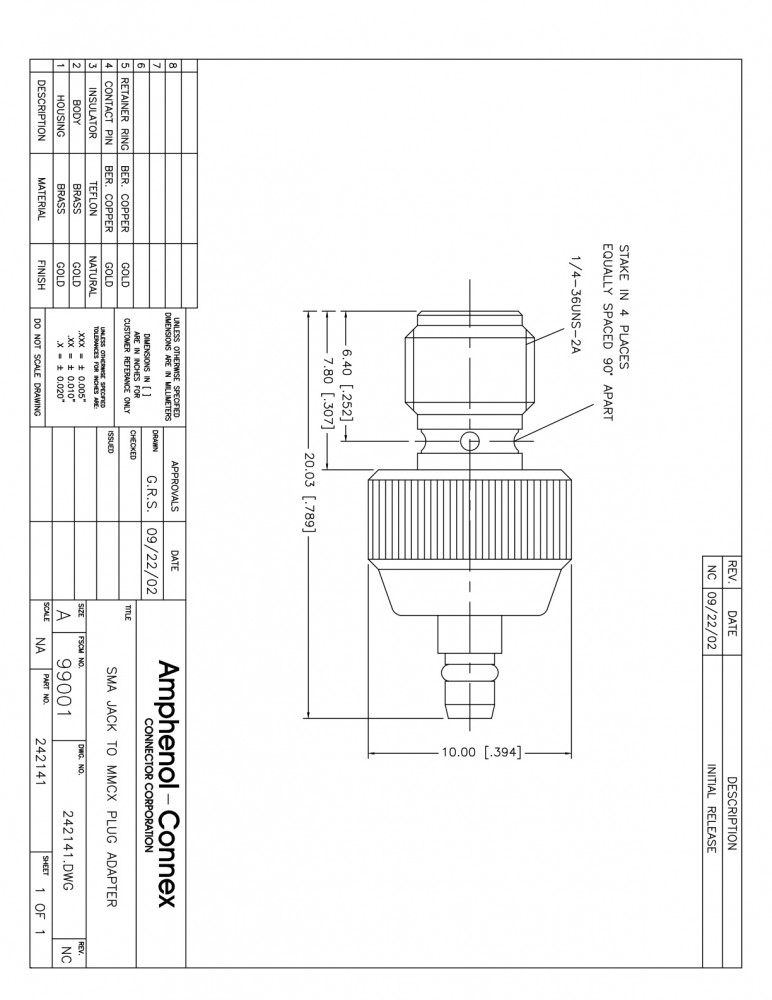 Amphenol 242141 technical drawing