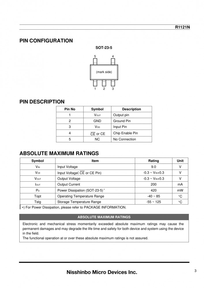 R1121 datasheet page 3
