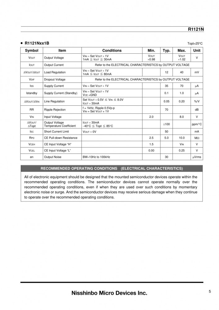R1121 datasheet page 5