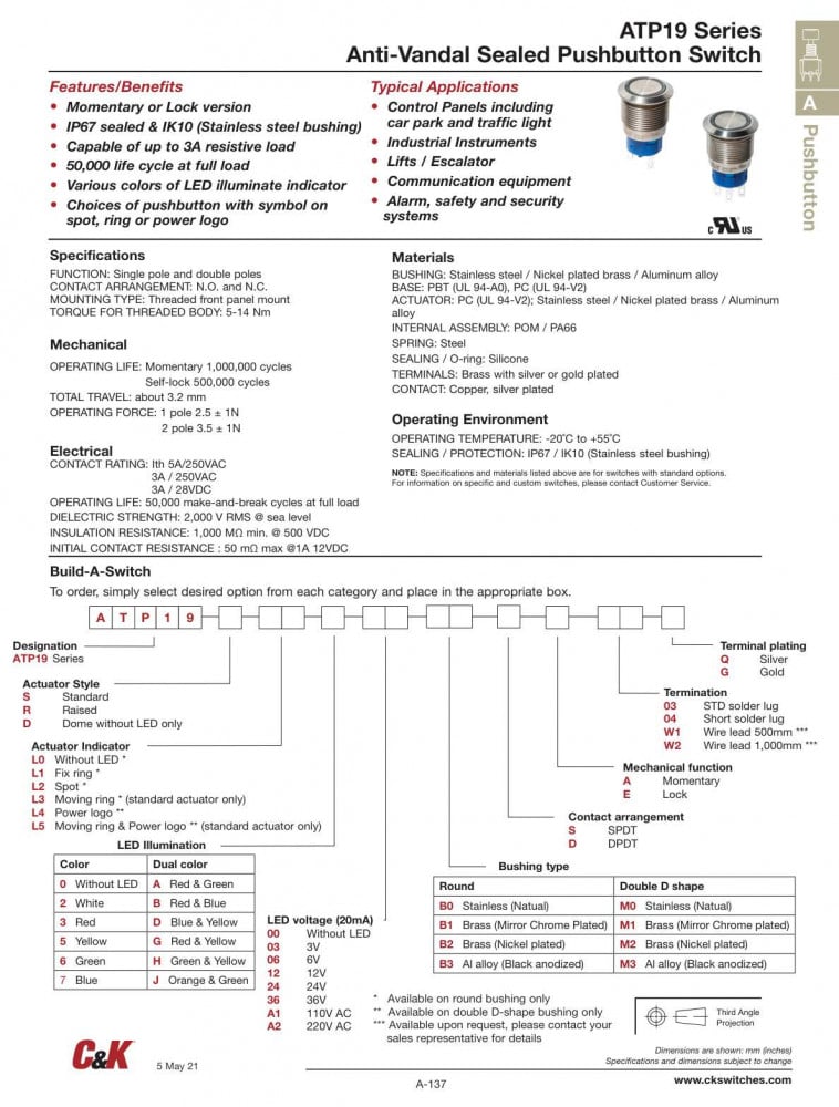 ATP19 series datasheet page 1