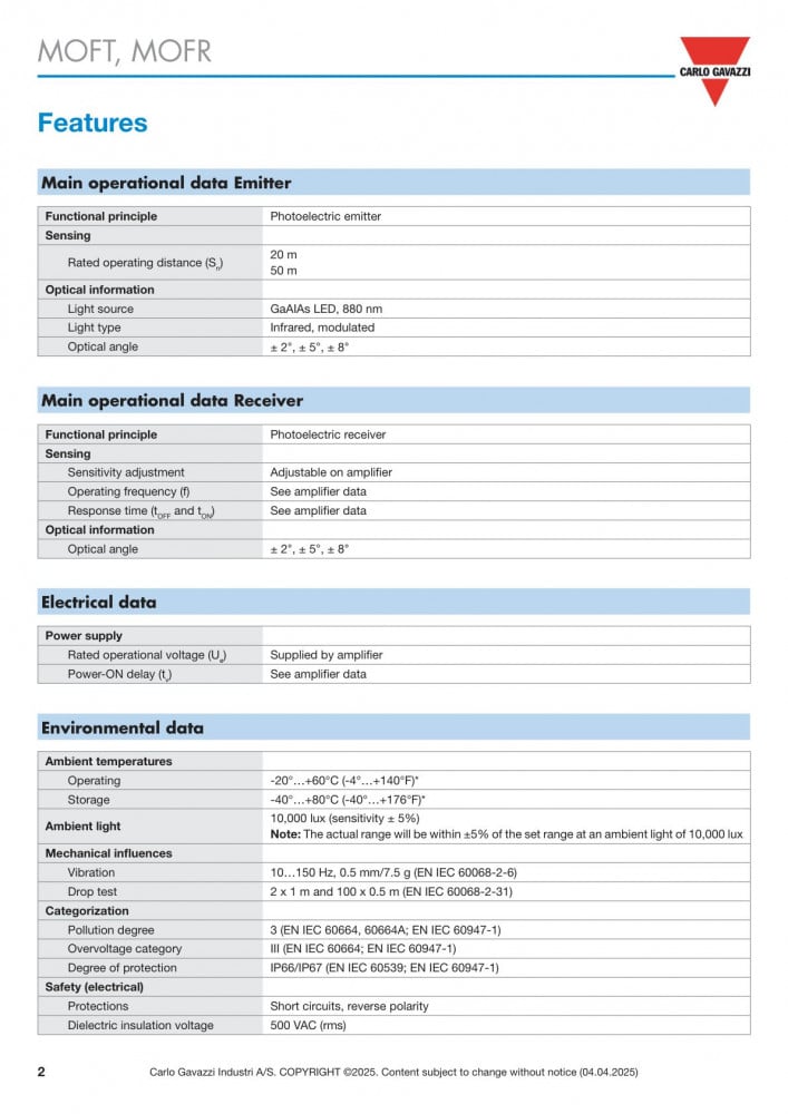 MOFR-M12-8 technical document page 2