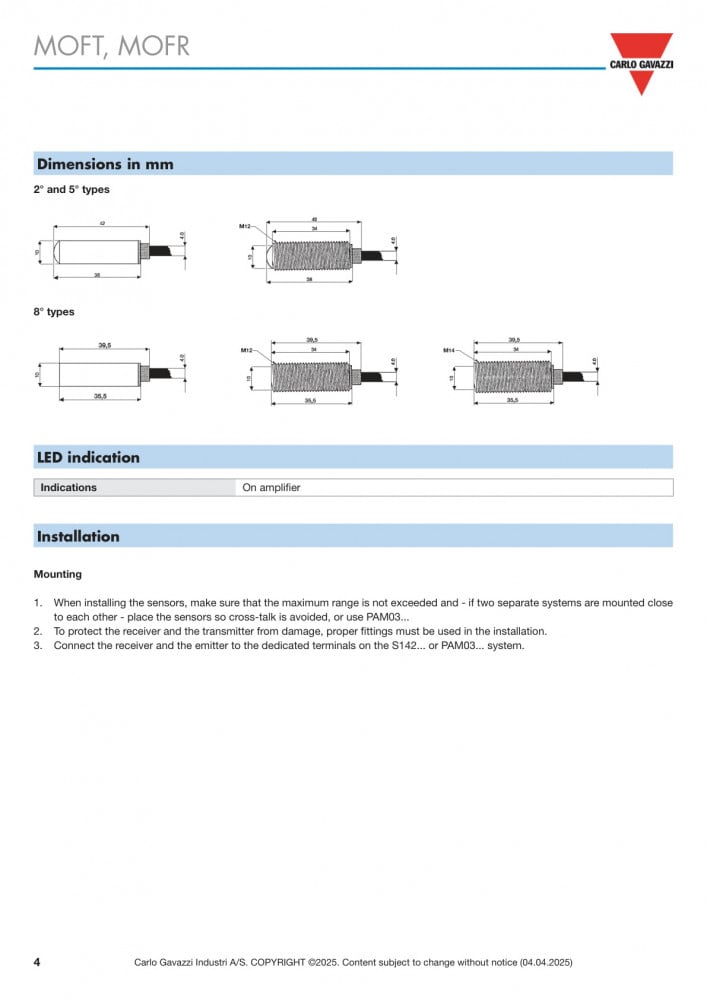 MOFR-M12-8 technical document page 4