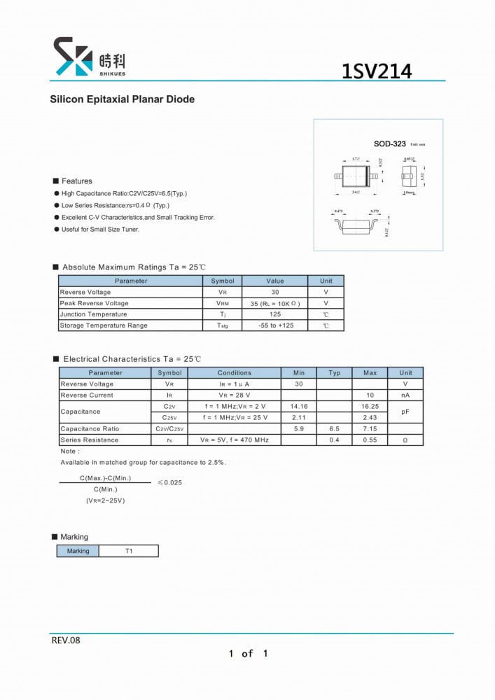 1SV214 datasheet page