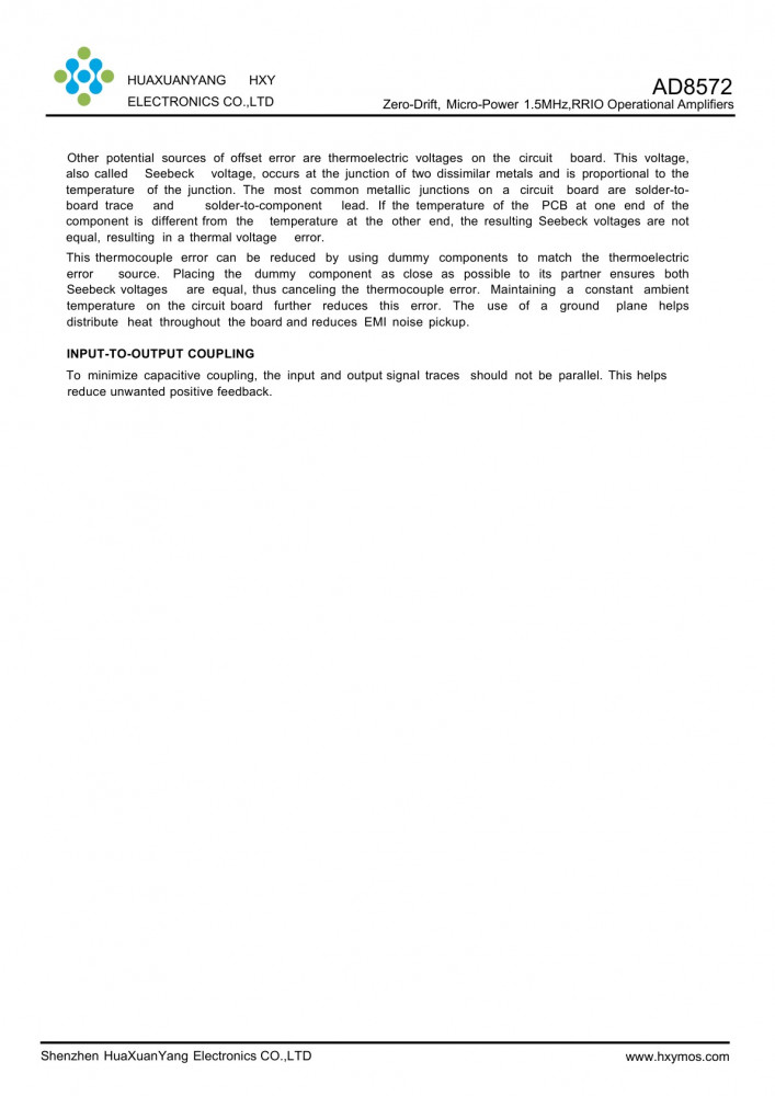 AD8572-HXY datasheet page 10