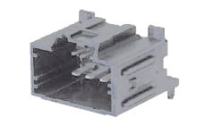 Mini50 Unsealed Right-Angle Hybrid Header, UL 94 HB, 3 Rows, 34 Circuits, Polarization Option B, Gray, Tray