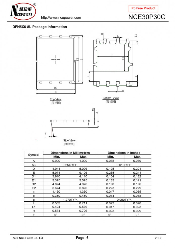 NCE30P30G datasheet page 6
