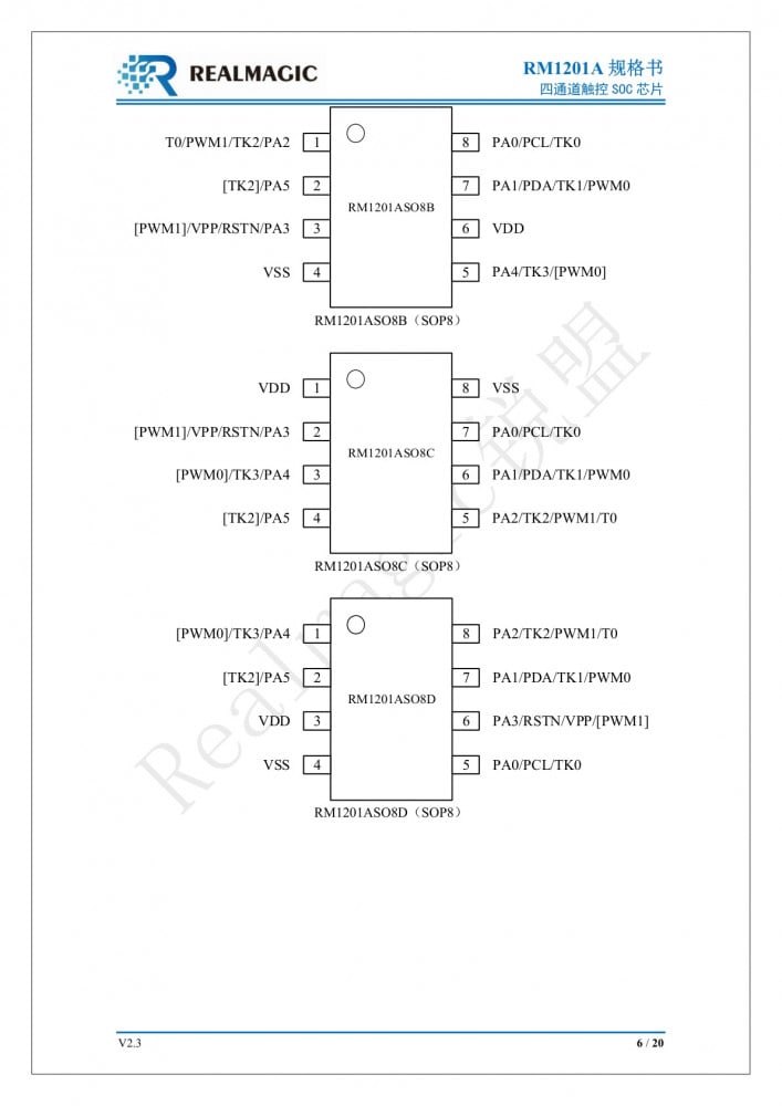 RM1201A datasheet page 6