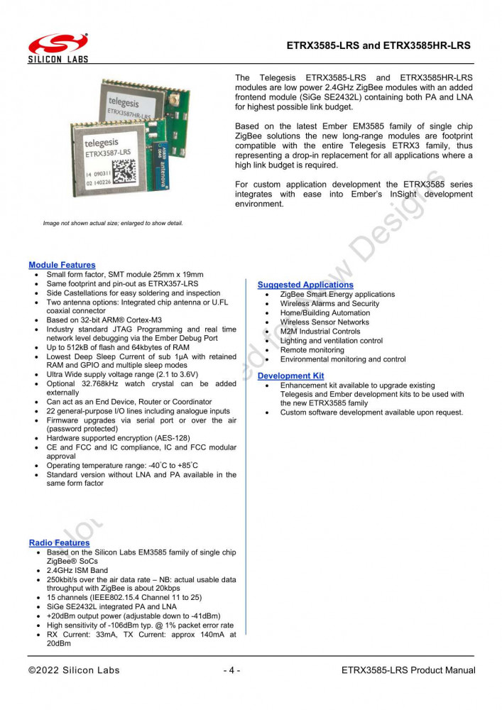 ETRX3585 product manual preview 4