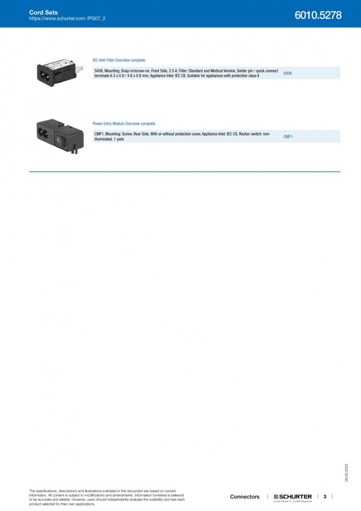 SCHURTER 6010.5278 technical document page 3