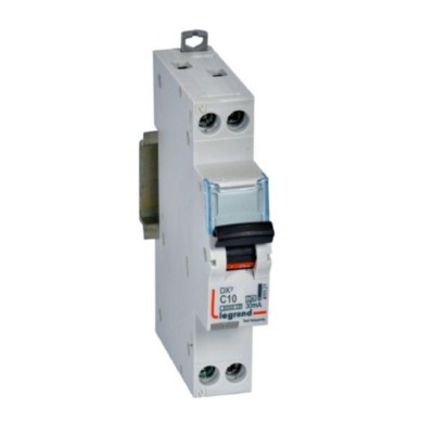 RCBO - DX³ 6000 - 6kA 1P+N C curve - 230V~ 10A 30mA Type A - Neutral left-hand - 1-module compact IP20 for sale
