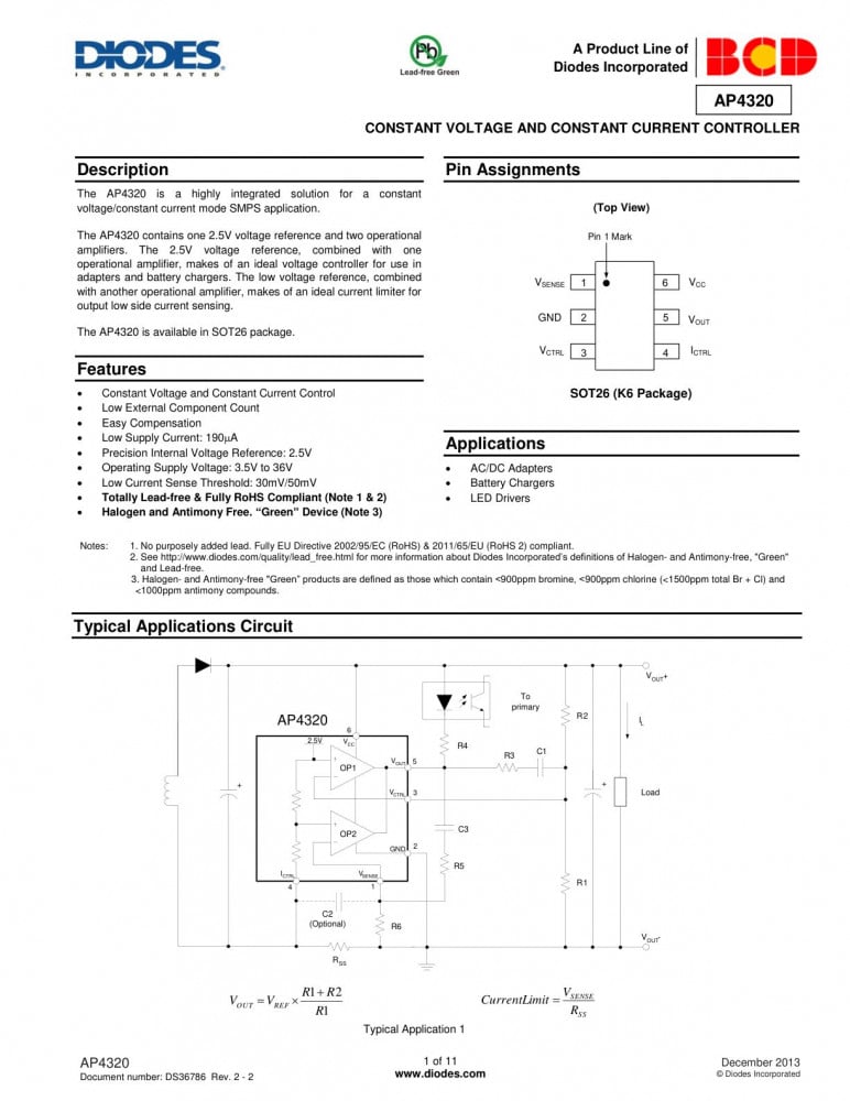AP4320 datasheet page 1