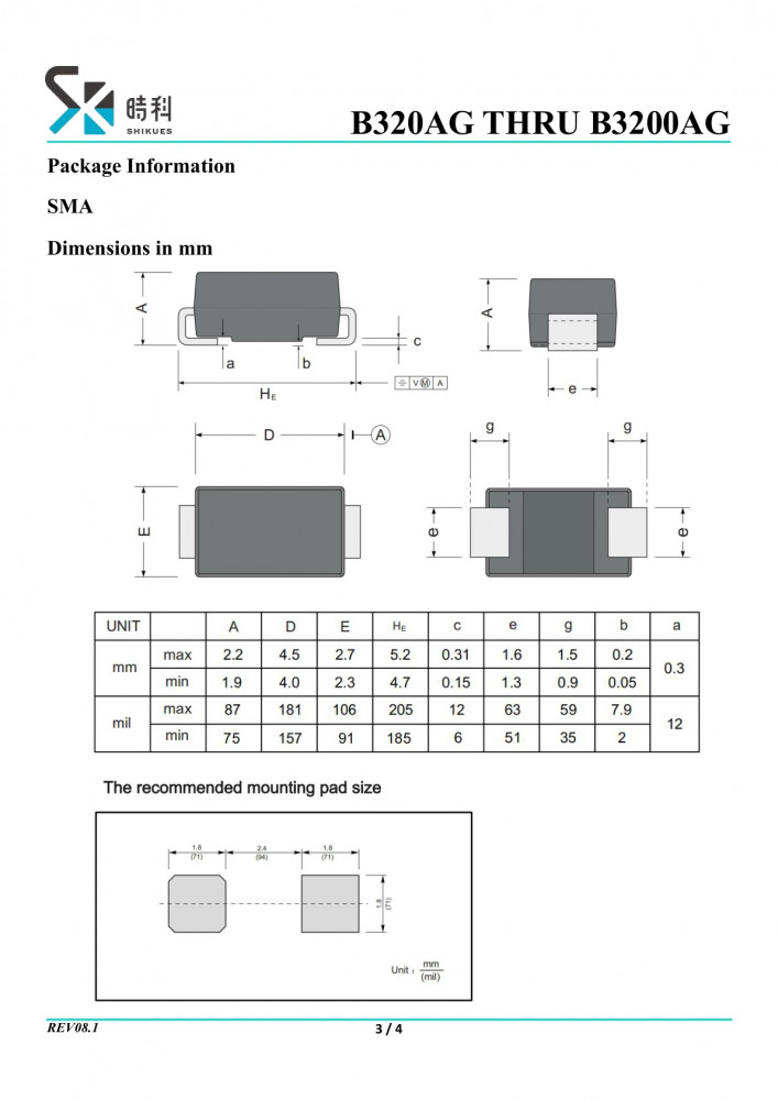 B340AG datasheet page 3