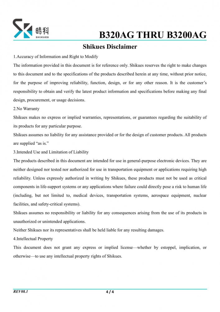 B340AG datasheet page 4